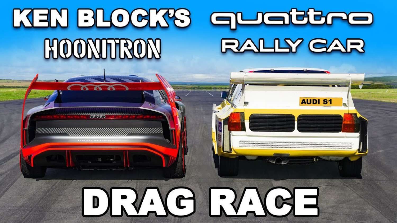 Ken Block's Audi s1 Hoonitron takes on an Audi Quattro Rally Car
